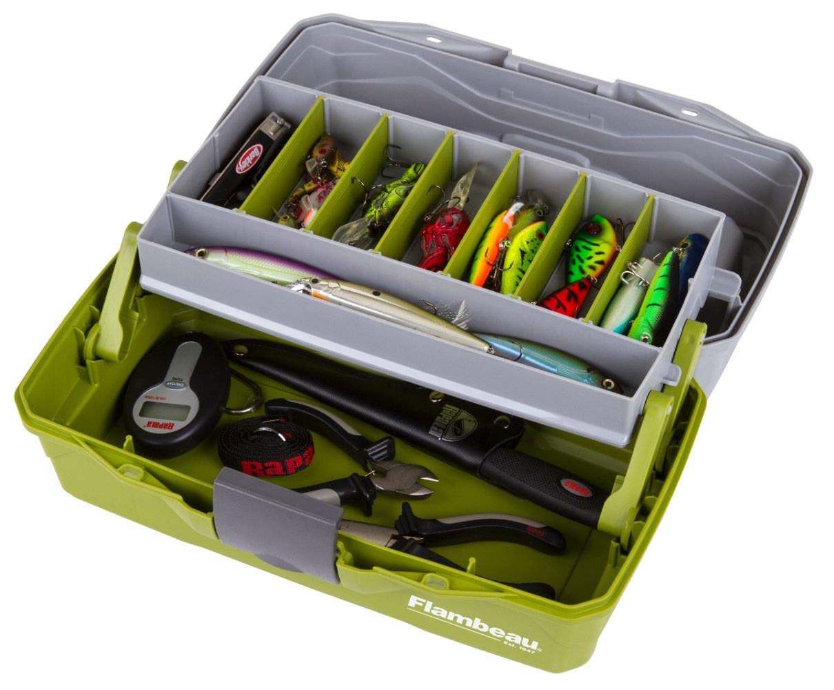 Flambeau Outdoors 6381TB 1-Tray Classic Tray Tackle Box, Portable Tackle Storage - Green/Gray