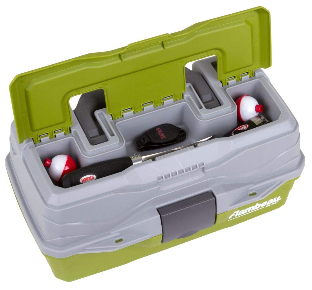 Flambeau Outdoors 6381TB 1-Tray Classic Tray Tackle Box, Portable Tackle Storage - Green/Gray