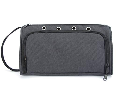Pacmaxi Yarn Storage Knitting Organizer Lightweight Yarn Storage Bag with Holes Portable Knitting Organizer for Cotton Yarns, Crochet Hooks, Knitting Needles(Up to 10 Inch) (Dark Gray)