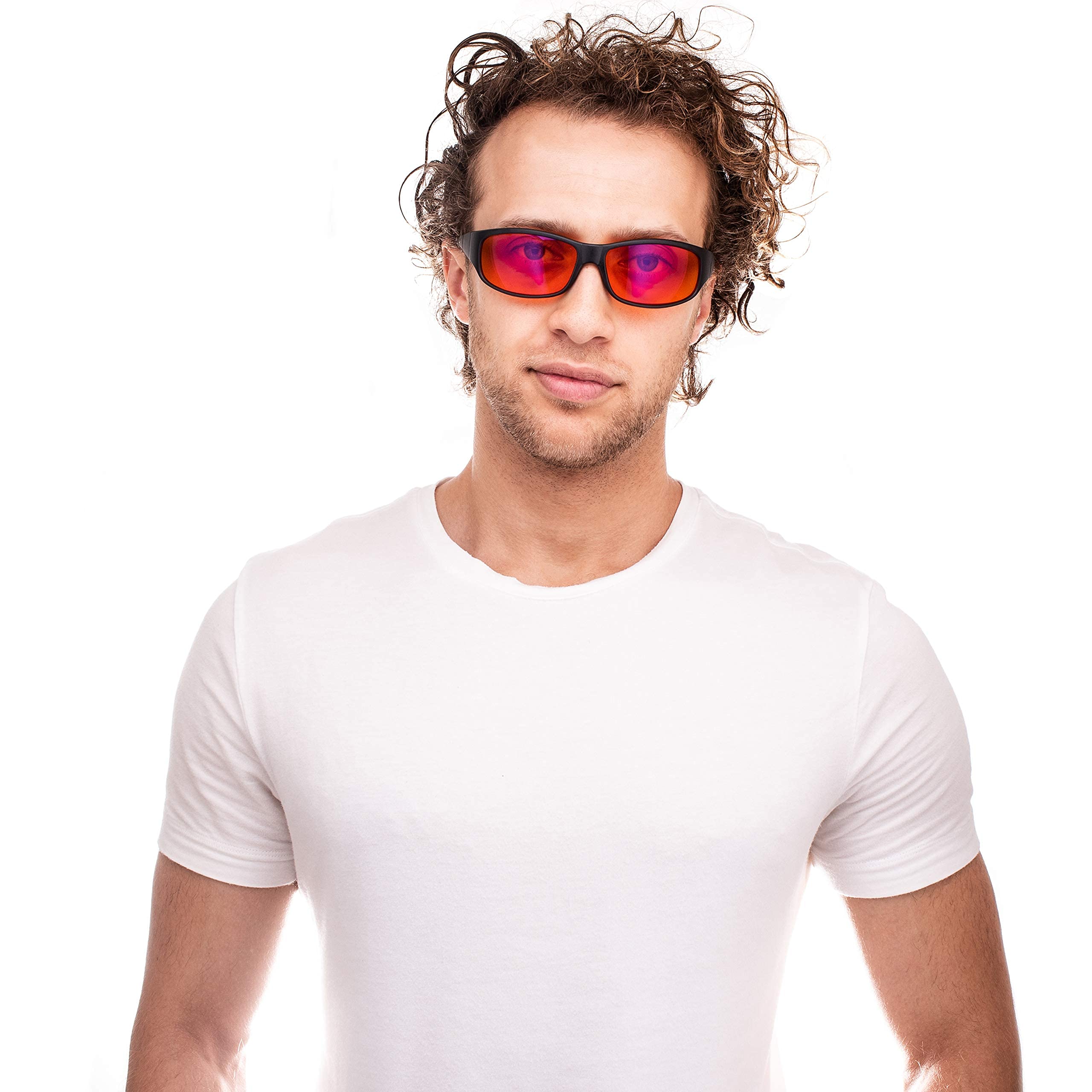 Blue Blocking Amber Glasses for Sleep 99.9 Percent Effective - Nighttime Eye Wear - Special Orange Tinted Glasses Help You Relax Your Eyes