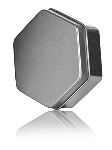 Hexagon Steel Metal Tin Container with Slip Cover Lid (12 PACK) - holds approx. 2 fl oz