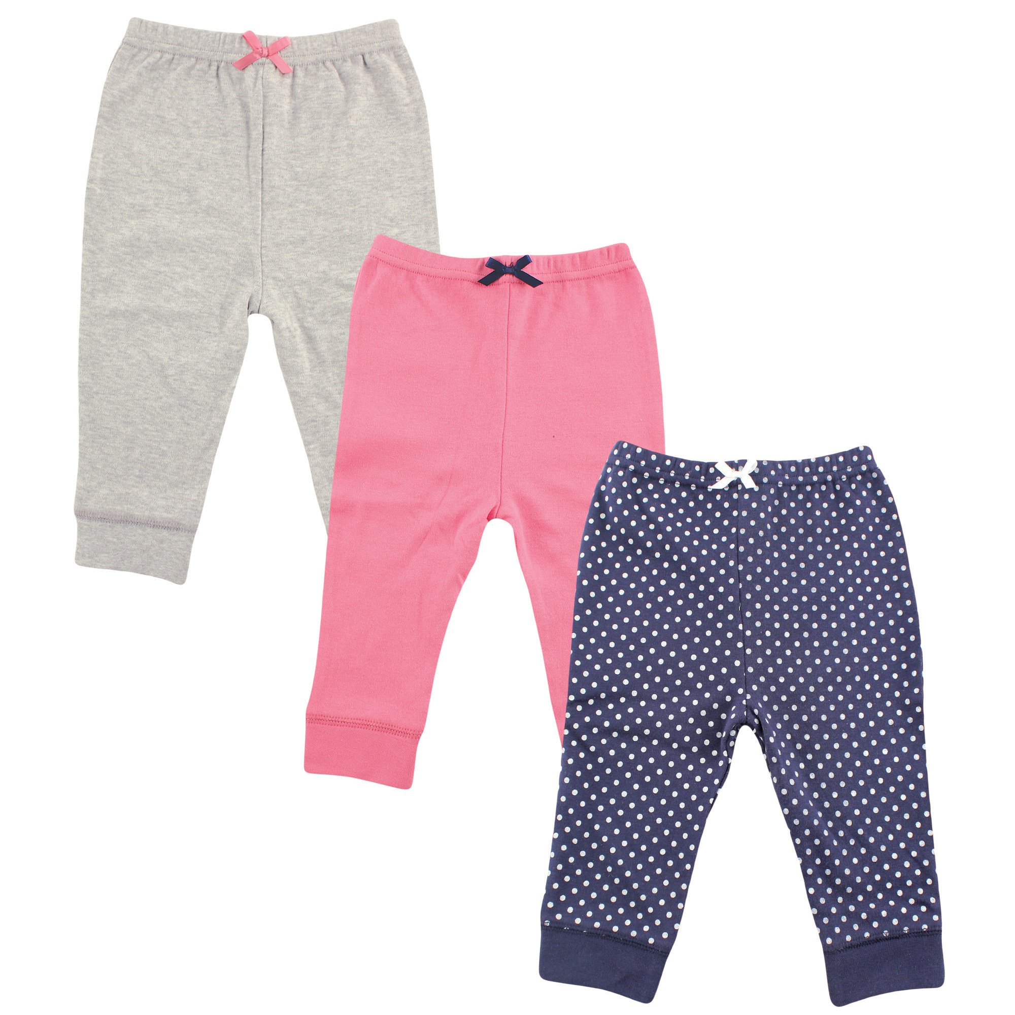 Luvable Friends Unisex Baby Cotton Pants, Navy Polkadot, 18-24 Months