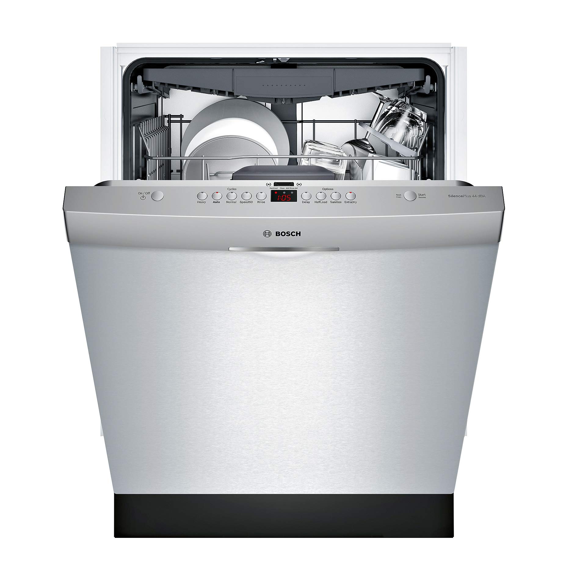 Bosch SHSM63W55N 24" 300 Series Built In Fully Integrated Dishwasher with 5 Wash Cycles, in Stainless Steel