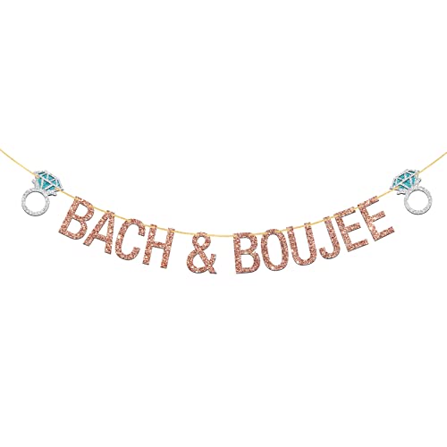 Deloklte Bach & Boujee Banner-Bridal Shower,Bachelorette Party Decorations Banner-Bach Party Decorations,Bachelorette Party supply,Rose Gold