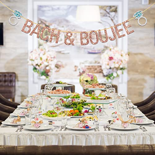 Deloklte Bach & Boujee Banner-Bridal Shower,Bachelorette Party Decorations Banner-Bach Party Decorations,Bachelorette Party supply,Rose Gold