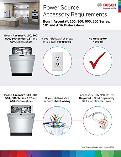 Bosch SHSM63W55N 24" 300 Series Built In Fully Integrated Dishwasher with 5 Wash Cycles, in Stainless Steel