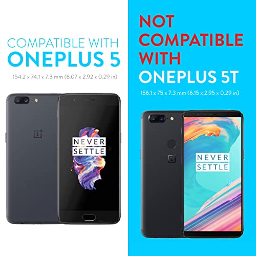 TUDIA DualShield Designed for OnePlus 5 Case, [Merge] Shockproof Heavy Duty Military Grade Dual Layer Slim Protective Case Cover - Matte Black