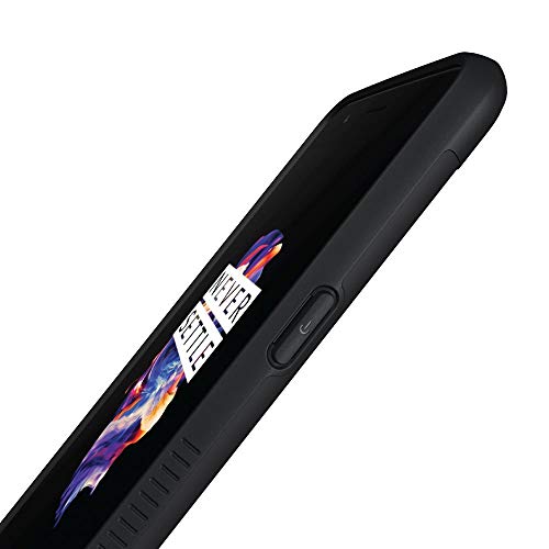 TUDIA DualShield Designed for OnePlus 5 Case, [Merge] Shockproof Heavy Duty Military Grade Dual Layer Slim Protective Case Cover - Matte Black