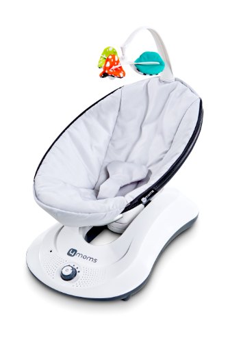 4moms rockaRoo Seat Fabric, For Baby, Infant, and Toddler, Machine Washable, Smooth, Nylon Fabric, Grey Classic