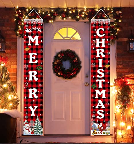 Christmas Decorations Merry Christmas Banner Xmas Porch Door Sign Welcome Banner For Indoor Outdoor Wall Christmas Decorations Indoor Outdoor