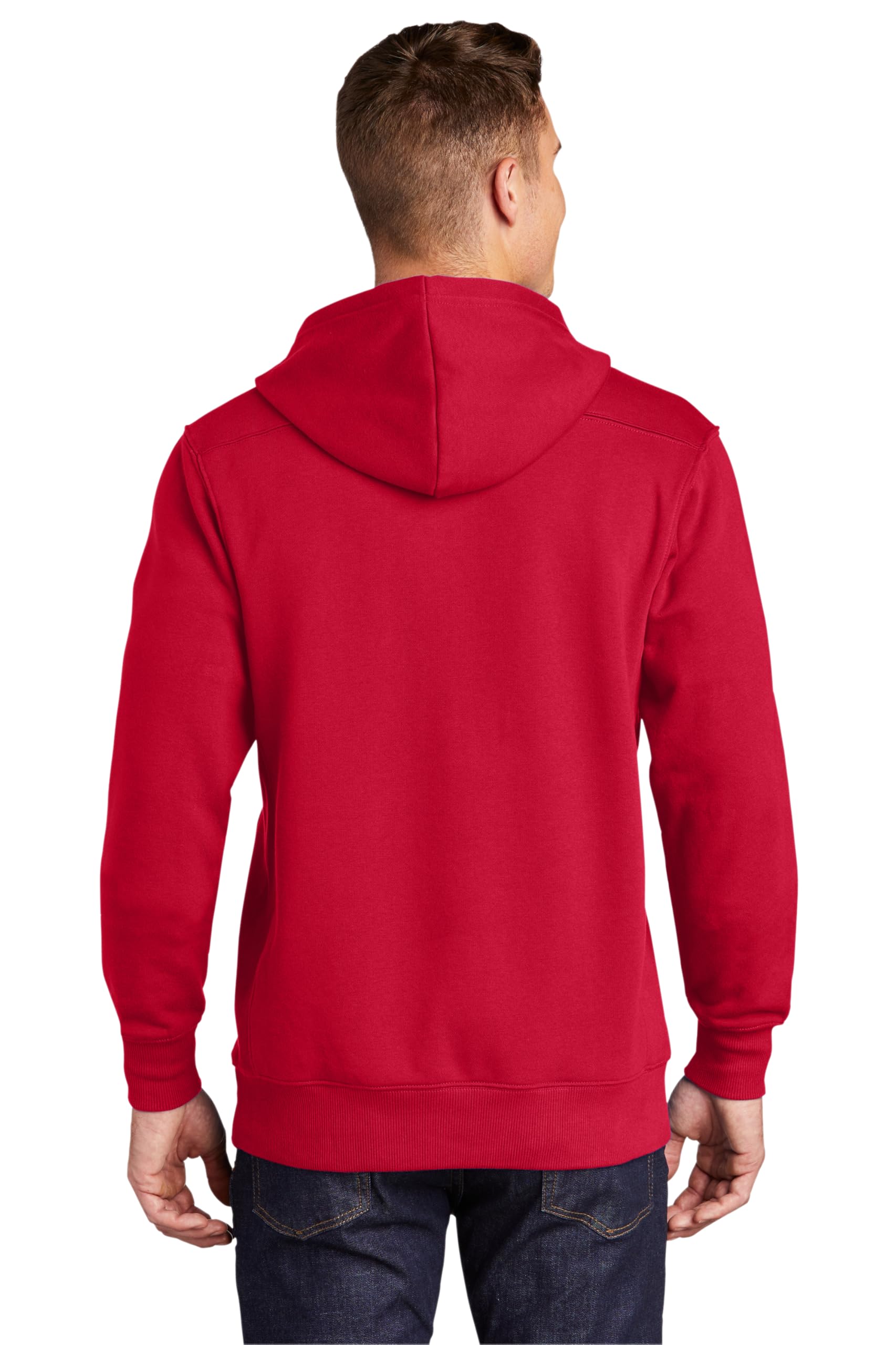 SPORT-TEK Men's Lace Up Pullover Hooded Sweatshirt M Deep Red