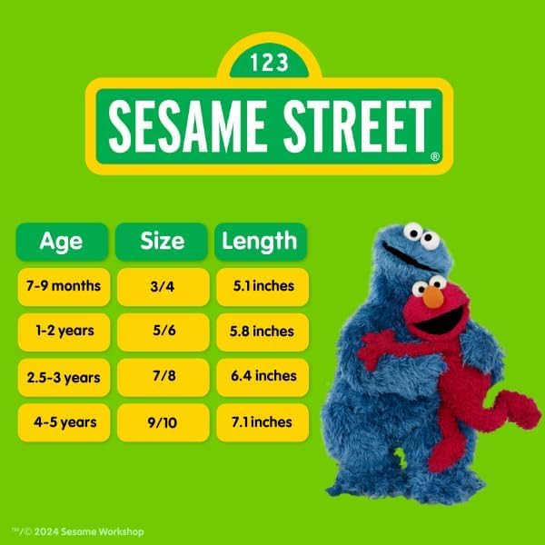 Sesame Street Unisex-Toddler ELMO Puppet Slipper, Red, 7/8 Child US Toddler