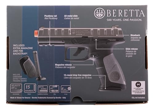 Beretta APX Blowback 6mm BB Pistol Airsoft Gun, Black/Grey