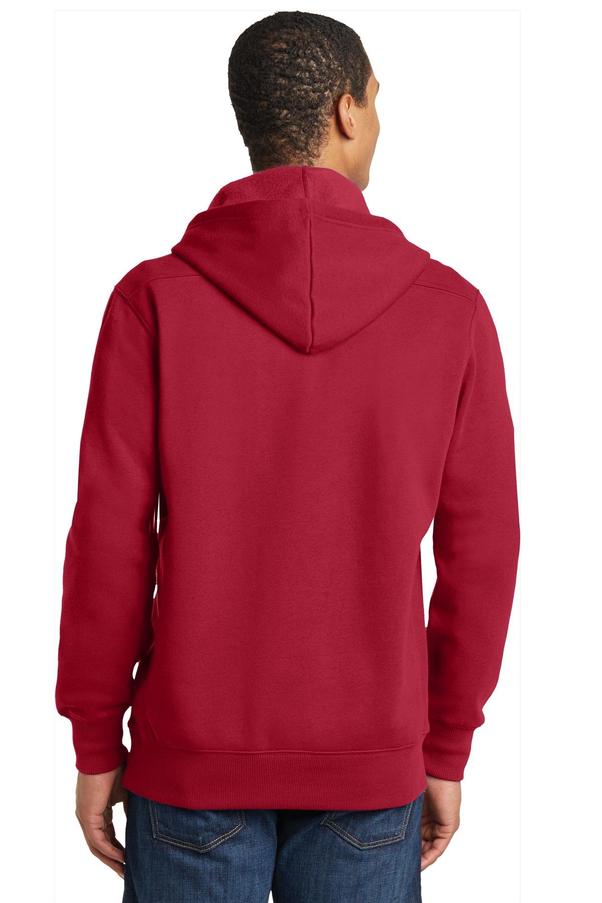 SPORT-TEK Men's Lace Up Pullover Hooded Sweatshirt M Deep Red