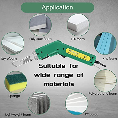 Huanyu Electric Hot Knife Rope Cutter Fabric Cutting Tool Kit 4 Blades Pro Fabric Cutter 600° C Heat Cutter 100W Heat Sealer for Sponge Cloth Board Webbing Continuous working