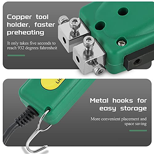 Huanyu Electric Hot Knife Rope Cutter Fabric Cutting Tool Kit 4 Blades Pro Fabric Cutter 600° C Heat Cutter 100W Heat Sealer for Sponge Cloth Board Webbing Continuous working