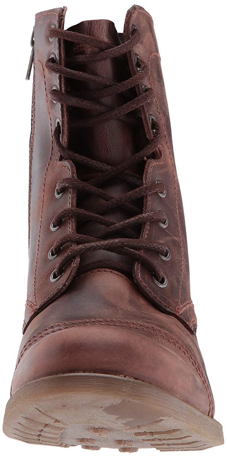 Steve Madden Men's Troopah-C Combat Boot, Brown Leather, 9.5