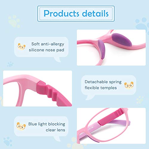 Cyxus Kids Blue Light Blocking Glasses Computer Game Spring Hinges Eyeglasses for Boys Girls Age 6-15