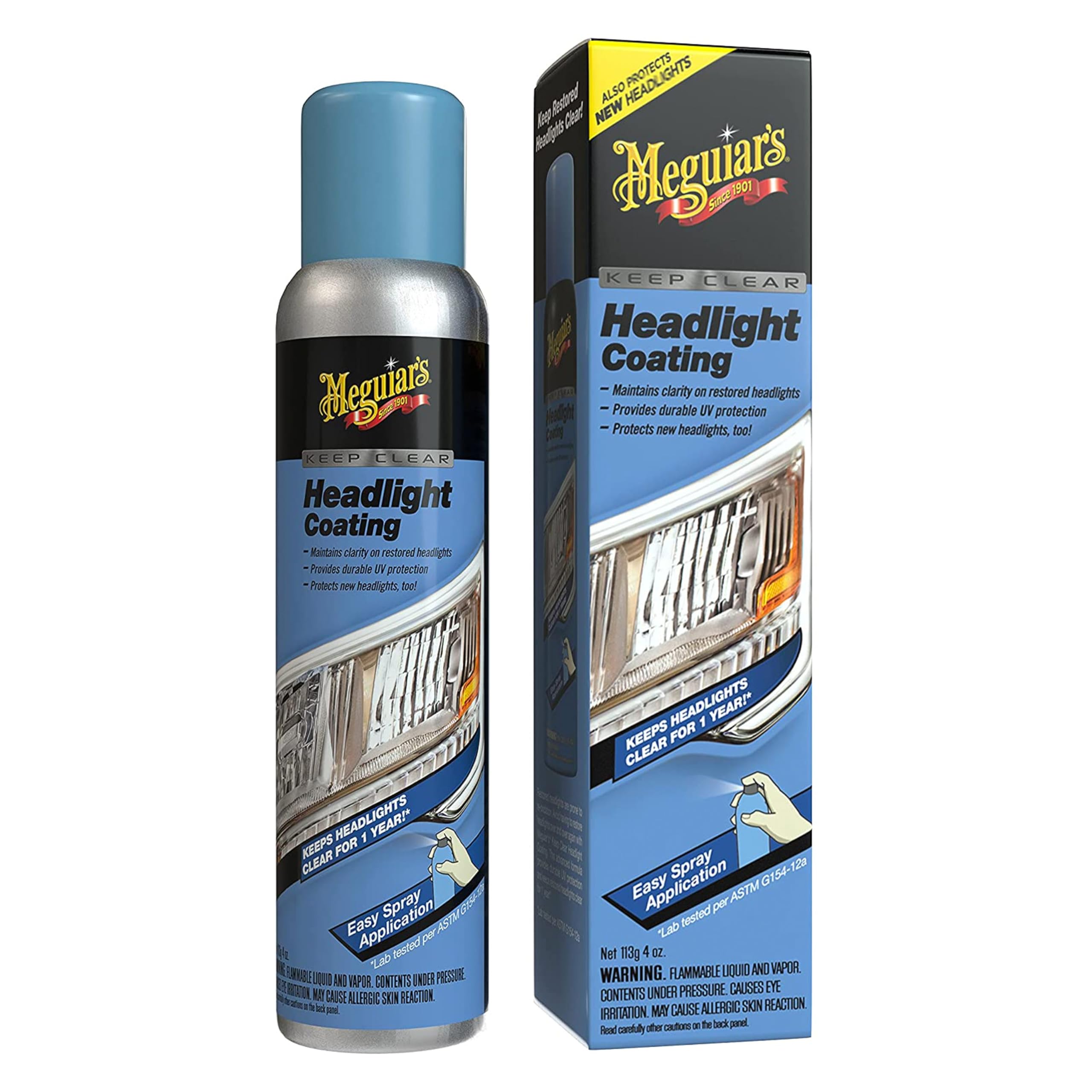 Meguiar's Keep Clear Headlight Coating - Durable, Long-Lasting Protection Prevents Oxidation and Prevents Yellowing for a Year - Easy Application - 4 Oz Aerosol