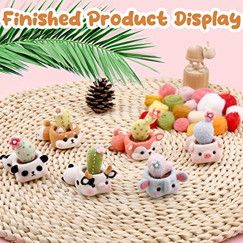 Needle Felting Beginner Kit, Needle Felting Kit, Needle Felting Starter Kit with Basic Felt Tools, Needle Felting Supplies with Foam Mat Felting Needles Wool Roving for DIY Crafts(Shiba Inu)