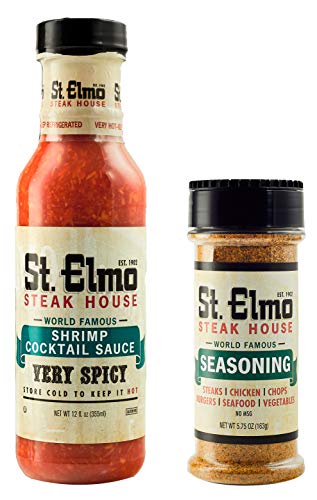 St Elmo Steak House Shrimp Cocktail Sauce and Seasoning Bundle, Flavorful Combo for Steaks, Burgers, Chicken, Seafood, and More