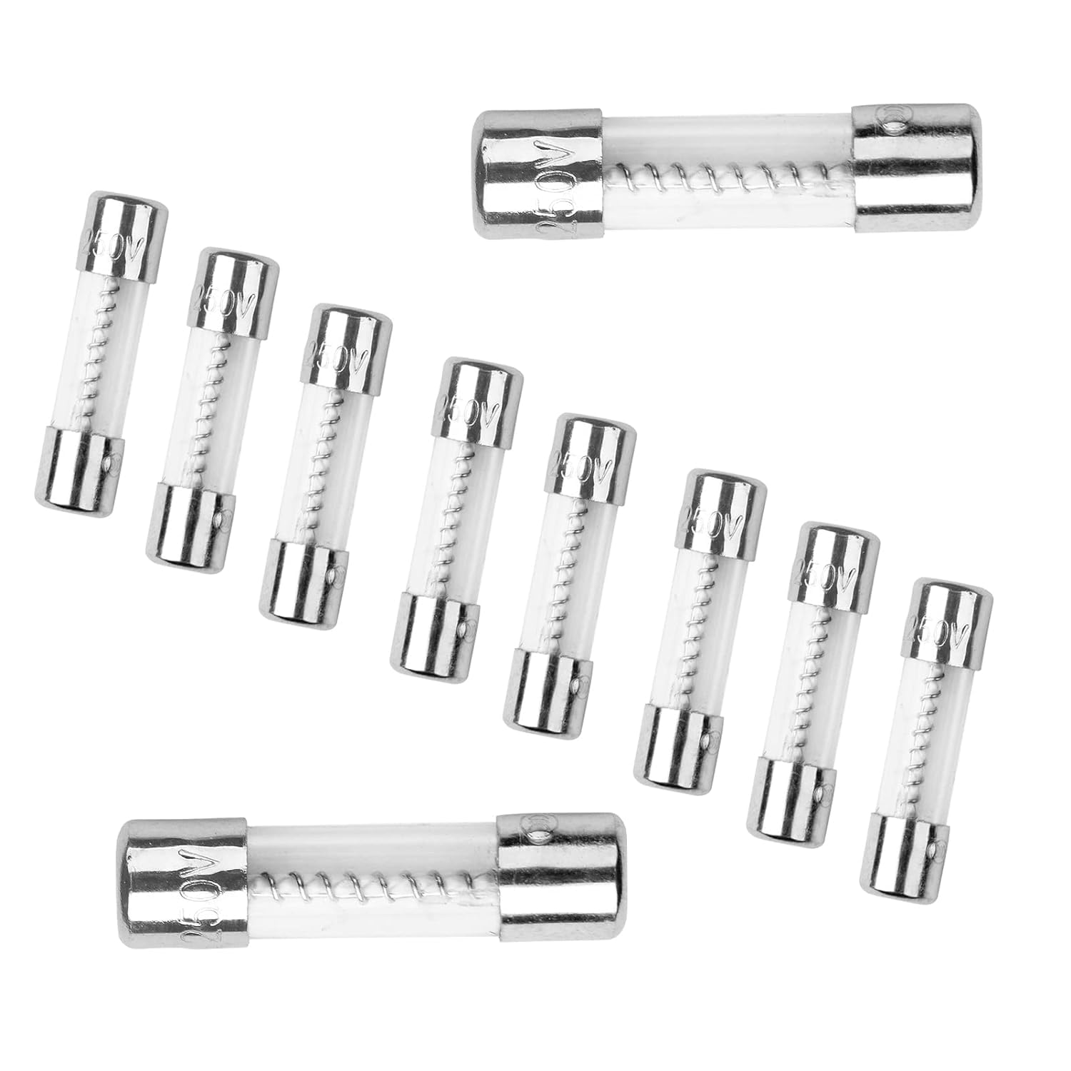 10pcs T2AL250V 5x20mm 2A Slow Blow 250V Slow Acting Fuse Glass Tube Fuse Time-delay Fuse (3/16 in x 3/4 in) Compstudio Compatible with Power Supply, Microwave, Auto Accessories,Circuit Break,etc.