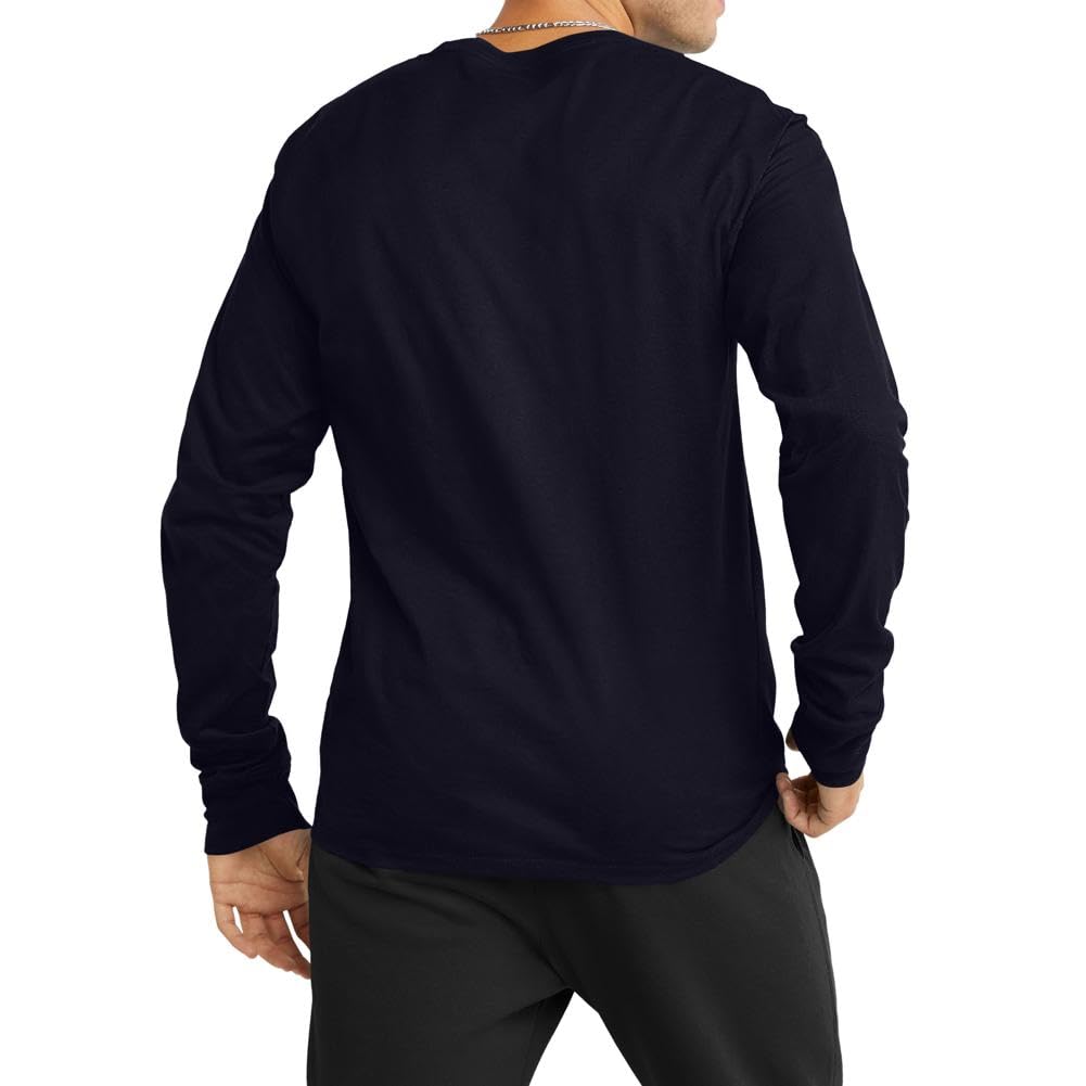 Champion, Classic Long Sleeve, Comfortable, Soft T-Shirt for Men (Reg. or Big & Tall), Black, Small