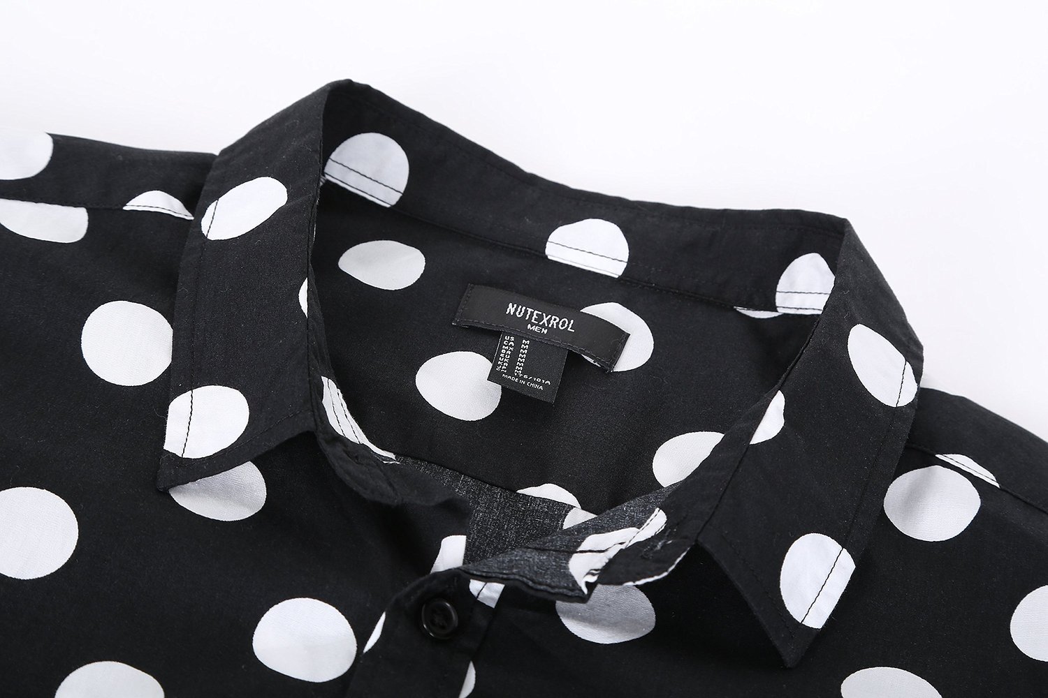 Men's Regular-Fit Short Sleeve Dress Shirt Premium Polka Dot Prints Button Down Casual Cotton Shirts for Men