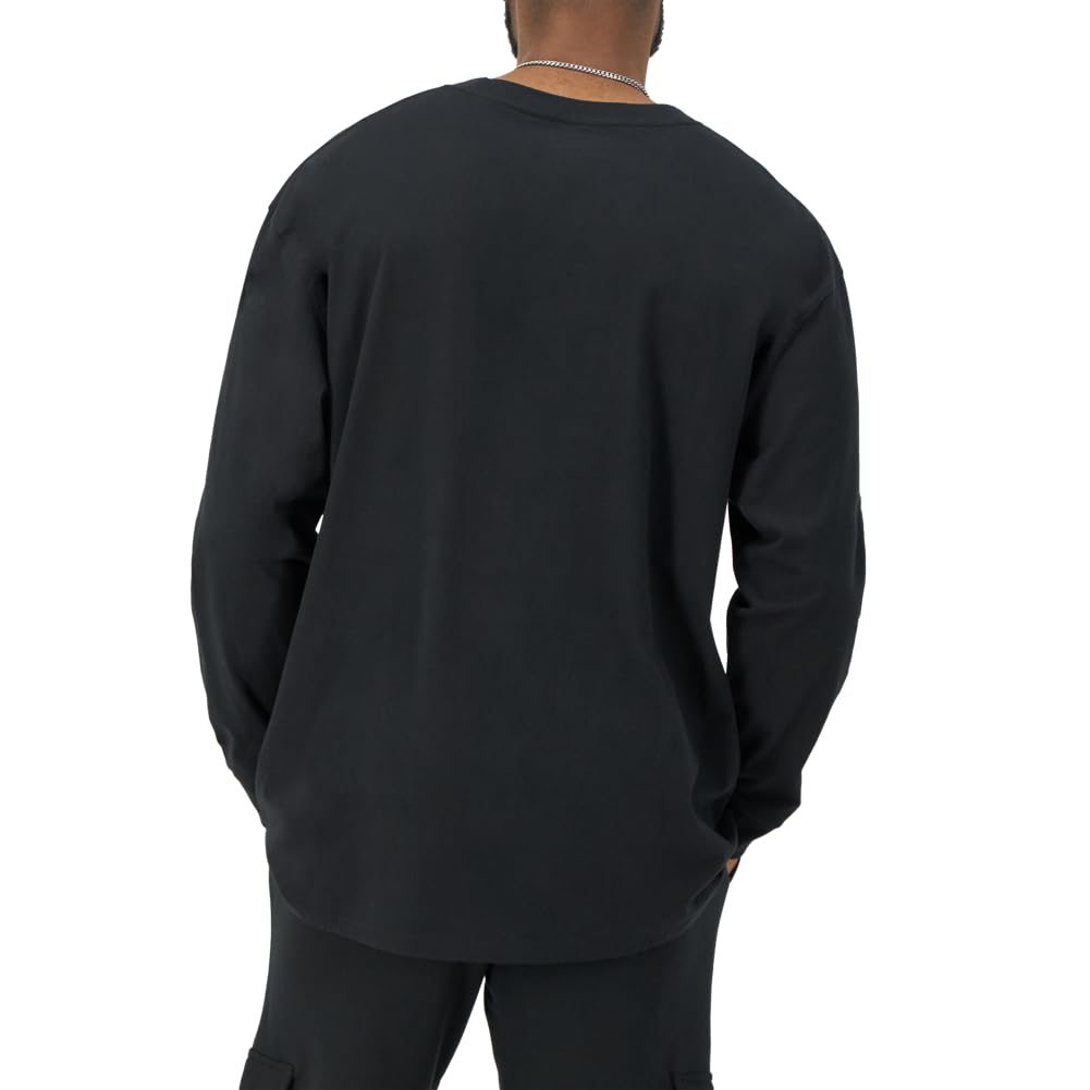 Champion, Classic Long Sleeve, Comfortable, Soft T-Shirt for Men (Reg. or Big & Tall), Black, Small