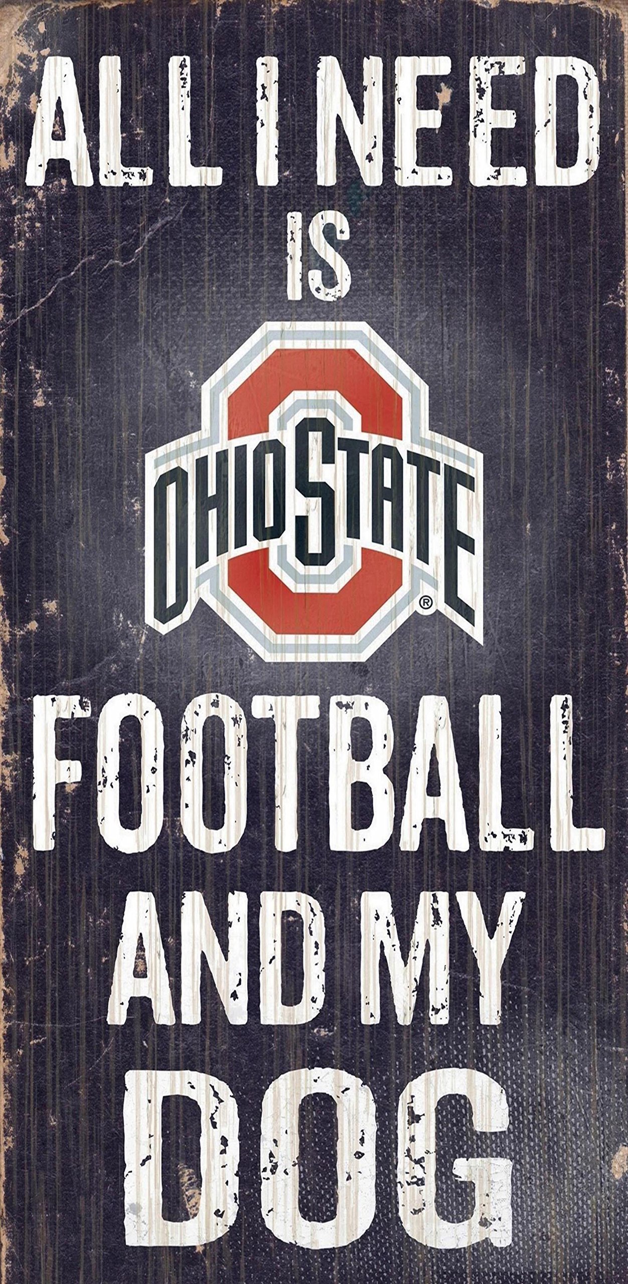 Fan Creations State Sign Ohio University Football and My Dog, Multicolored