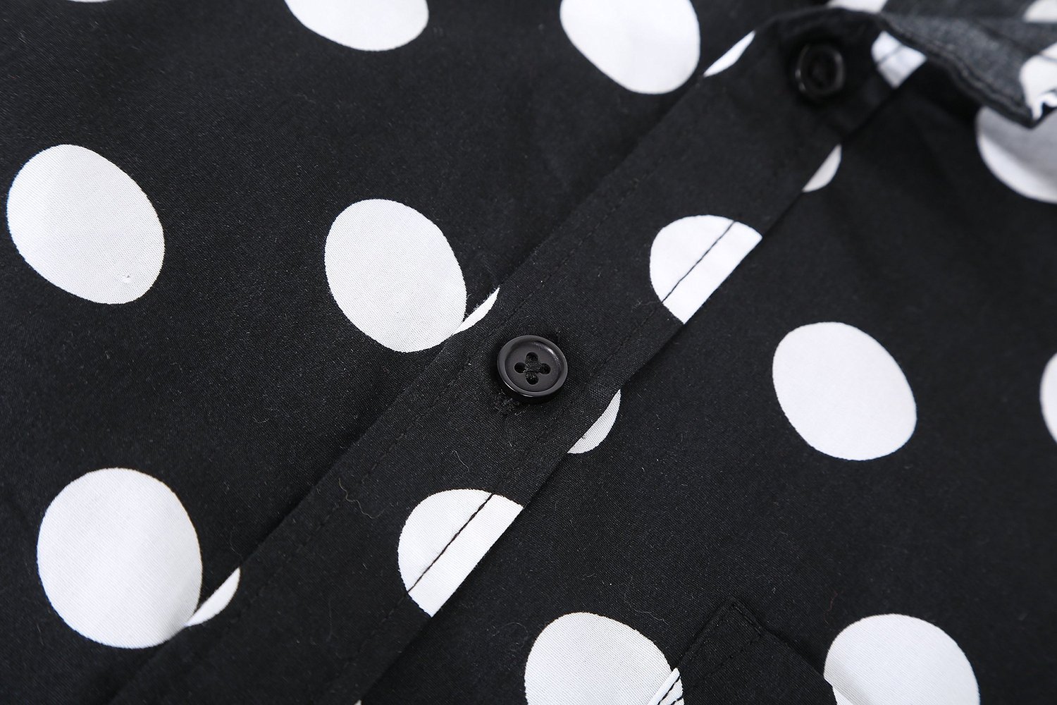 Men's Regular-Fit Short Sleeve Dress Shirt Premium Polka Dot Prints Button Down Casual Cotton Shirts for Men