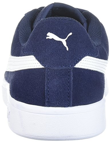 PUMA Mens Smash V2 Sneaker, Peacoat-PUMA Mens White, 9.5