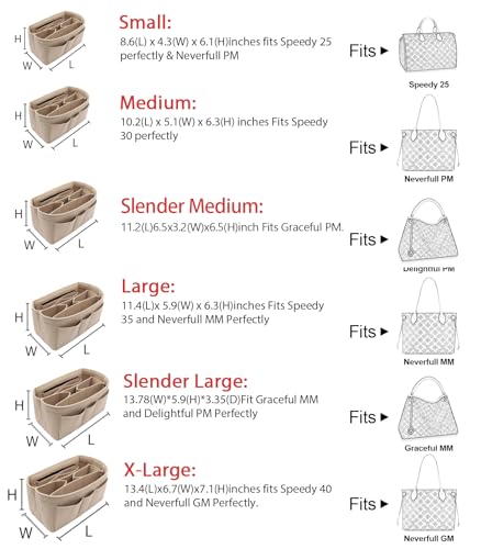LEXSION Felt Insert Bag Organizer Bag In Bag For Handbag Purse Organizer Fits Speedy Neverful