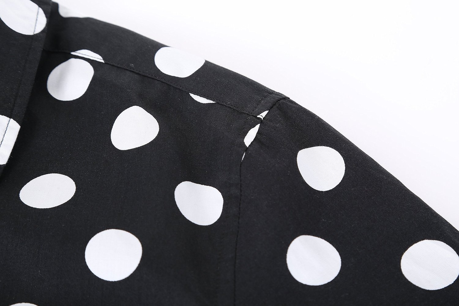 Men's Regular-Fit Short Sleeve Dress Shirt Premium Polka Dot Prints Button Down Casual Cotton Shirts for Men