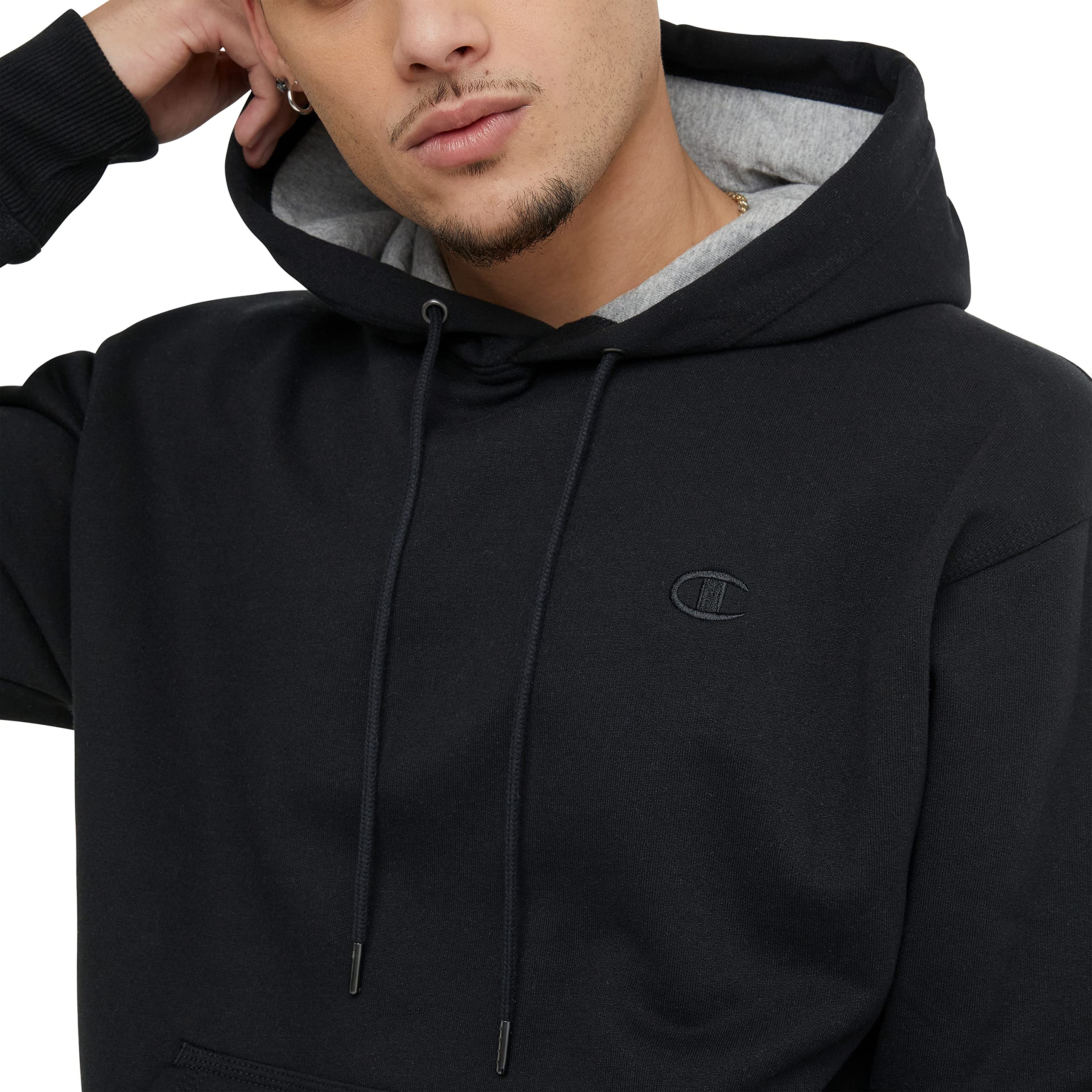 Champion Men's Hoodie, Powerblend, Fleece Striped Sweatshirt for Men (Reg. or Big & Tall)