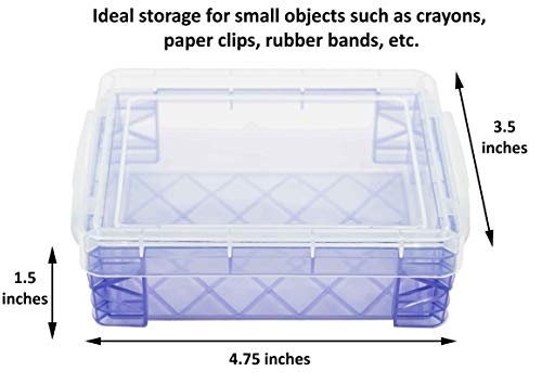 Advantus Crafts Storage Studios Super Stacker 6-Pack of Crayon Box 1.5 x 3.5 x 4.75 inches; Set Comes In Random Color Combinations of Blue, Clear, Green, Purple or Red (Colors will vary from image)