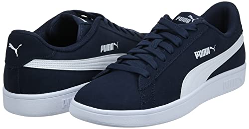 PUMA Mens Smash V2 Sneaker, Peacoat-PUMA Mens White, 9.5
