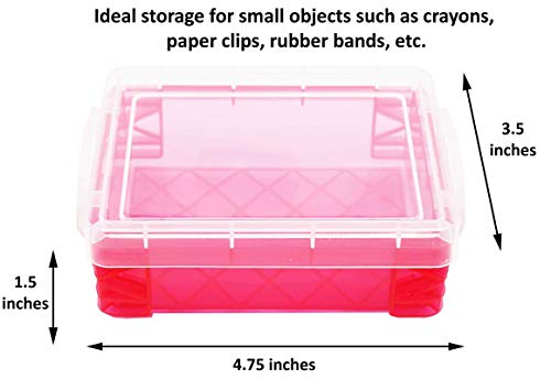 Advantus Crafts Storage Studios Super Stacker 6-Pack of Crayon Box 1.5 x 3.5 x 4.75 inches; Set Comes In Random Color Combinations of Blue, Clear, Green, Purple or Red (Colors will vary from image)