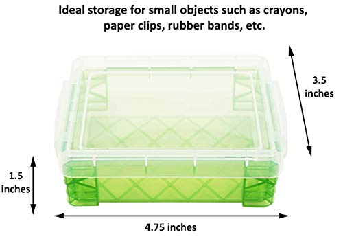 Advantus Crafts Storage Studios Super Stacker 6-Pack of Crayon Box 1.5 x 3.5 x 4.75 inches; Set Comes In Random Color Combinations of Blue, Clear, Green, Purple or Red (Colors will vary from image)