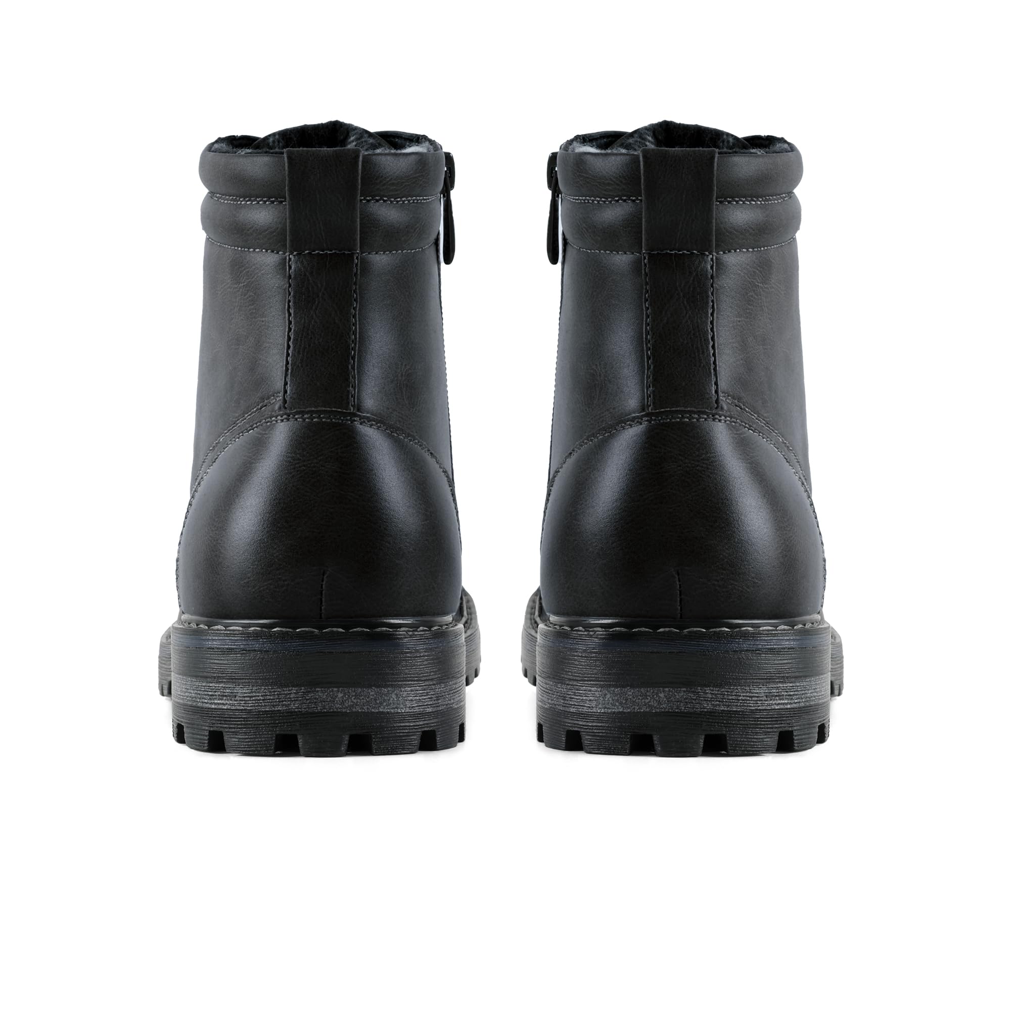 Bruno Marc Men's Motorcycle Combat Oxford Boot Fur Lining Warm Zipper Boots,Size 10.5,Engle-01-Black,ENGLE-01