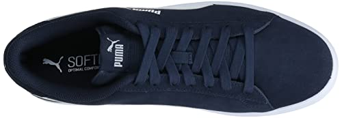PUMA Mens Smash V2 Sneaker, Peacoat-PUMA Mens White, 9.5