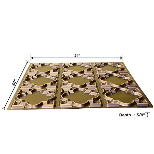 Casablanca-Faux Tin Ceiling Tile - Antique Copper 25-Pack