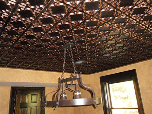 Casablanca-Faux Tin Ceiling Tile - Antique Copper 25-Pack