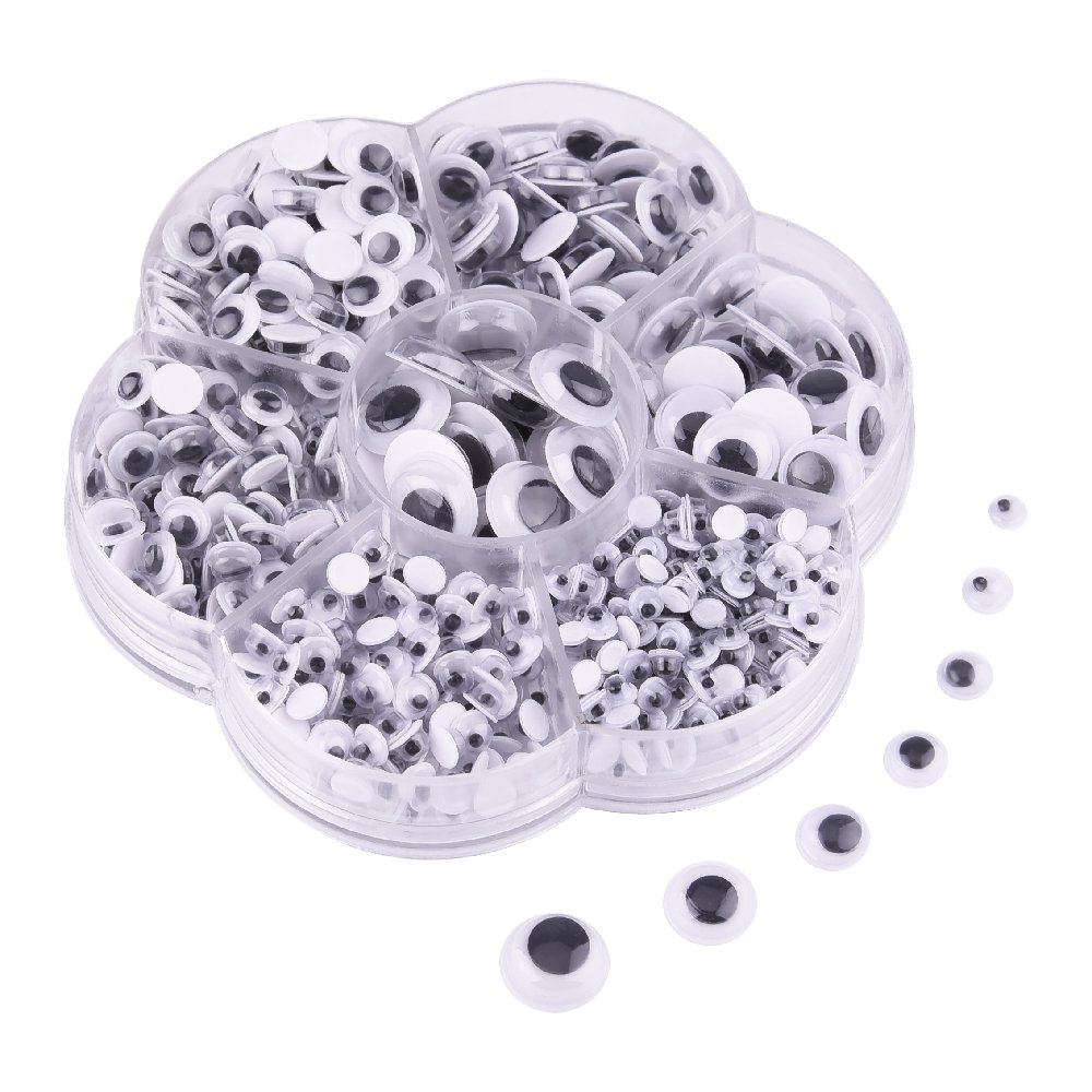 KUUQA 700 Pieces Mixed Wiggle Googly Eyes Self Adhesive Googly Eyes DIY Scrapbooking Crafts (Assorted Sizes)