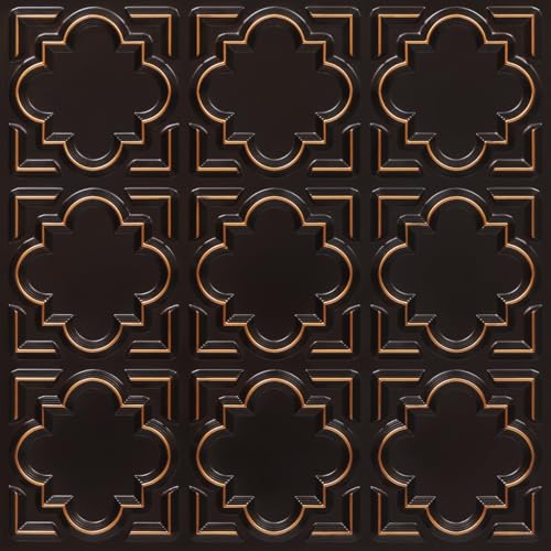 Casablanca-Faux Tin Ceiling Tile - Antique Copper 25-Pack