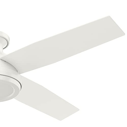 Hunter Fan Company 59248 Dempsey Indoor Low Profile Ceiling Fan with Remote Control, 52", Fresh White Finish