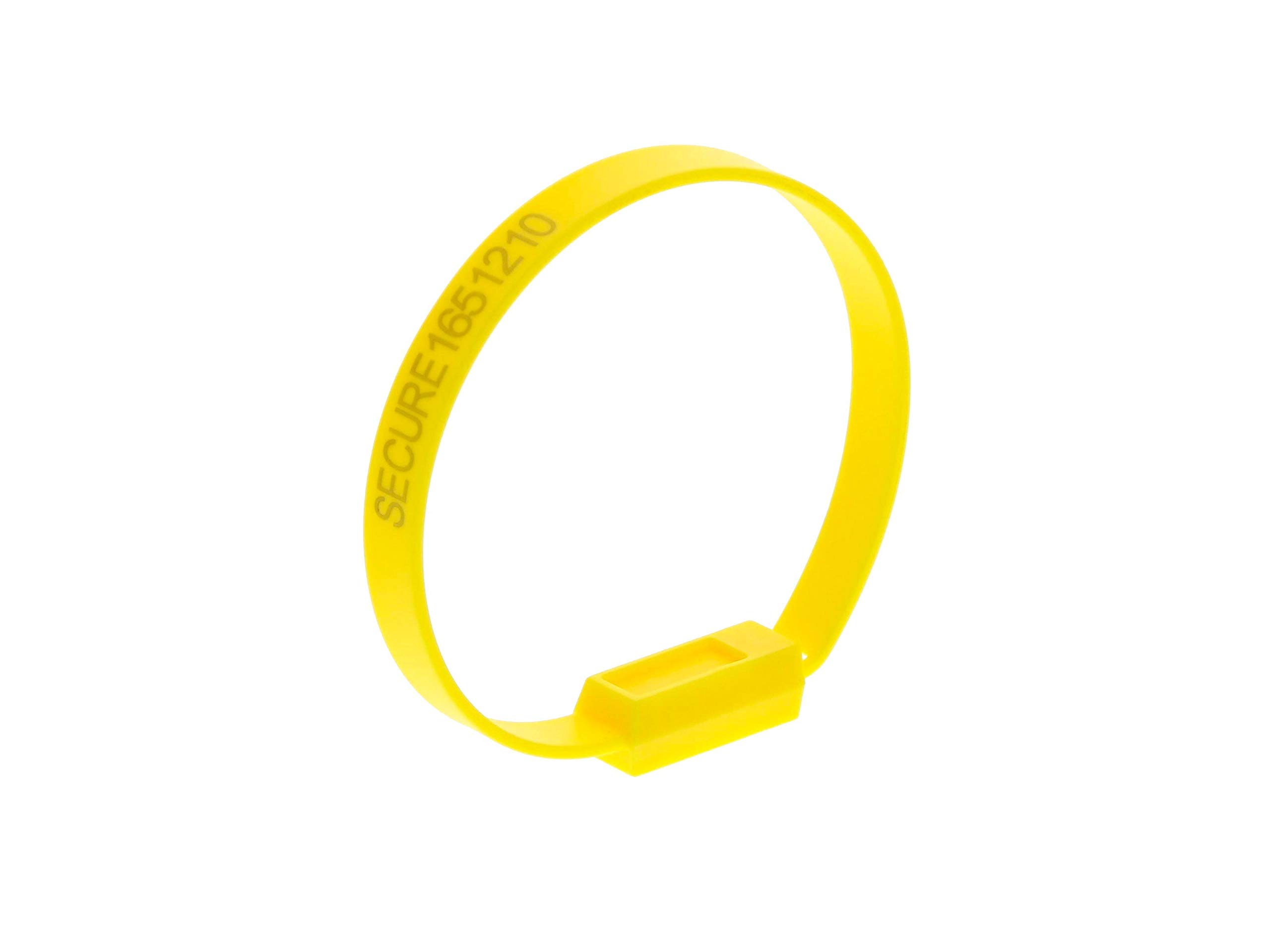 8 Inch Fixed Length Yellow Plastic Seal - 100 Pack