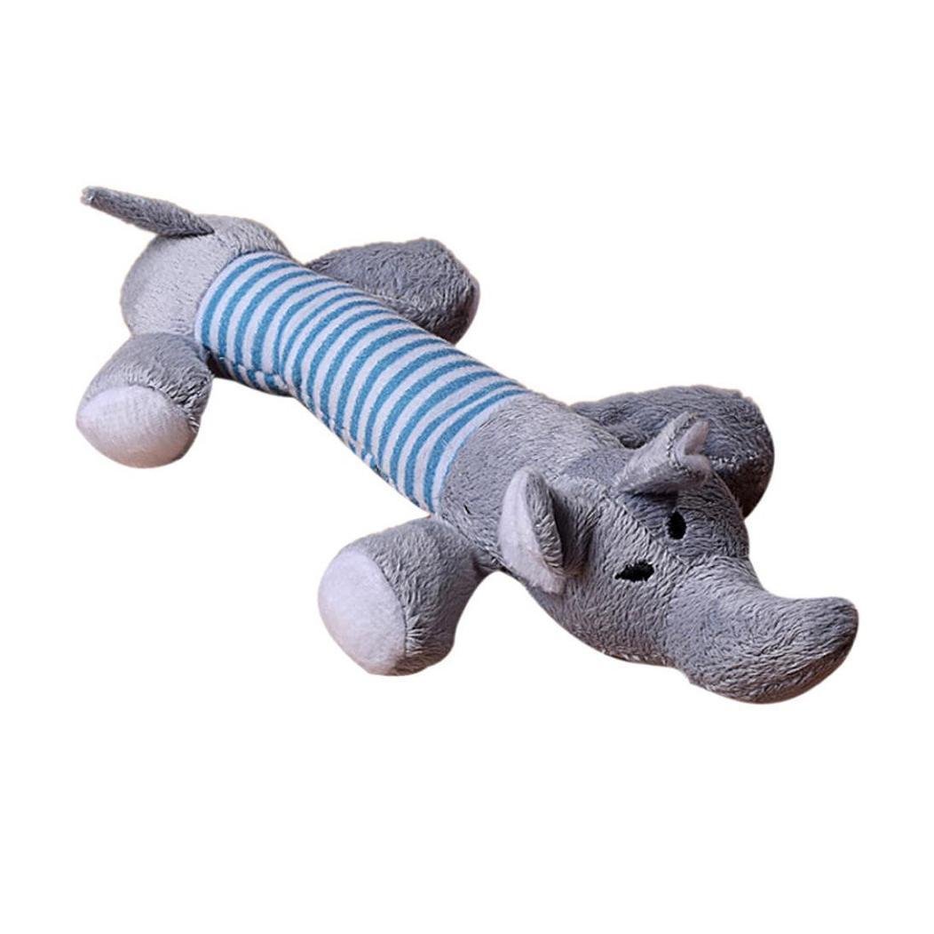 Smosee Pet Puppy Dog Chew Squeaker Squeaky Plush Sound Pig Elephant Duck Ball Toy (Blue)