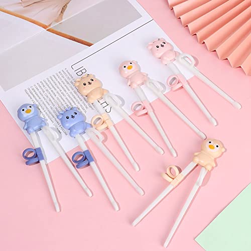 Learning Chopsticks Cartoon Training Tableware Kids Baby Eating Helper(type 1,yellow)