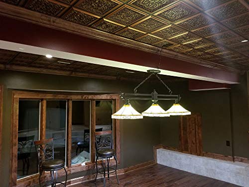 Lover's Knot-Faux Tin Ceiling Tile - Antique Gold 25-Pack